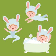 Cute baby rabbit characters free image download