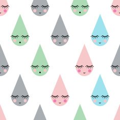 Seamless pattern with smiling sleeping drops free image download