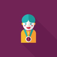 Winning boy flat icon with long shadow eps10 N22 free image download