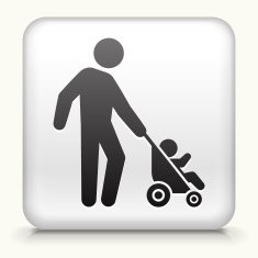 Square Button with Father & Baby free image download