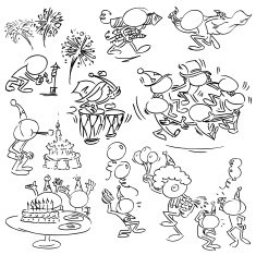 Faceless Characters celebrating Birthday free image download
