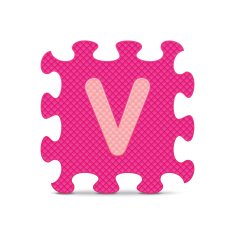 Vector letter "V" written with alphabet puzzle free image download