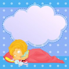 Young girl sleeping with an empty callout free image download