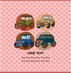 Cartoon retro car card free image download