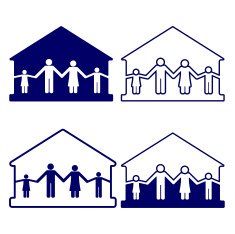 House with family symbols vector illustration N2 free image download