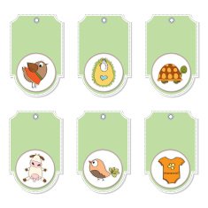 Cartoon animals labels set free image download