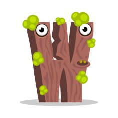 Letter W Monster vector illustration free image download