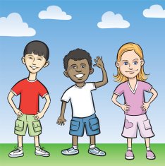 Smiling kids standing free image download