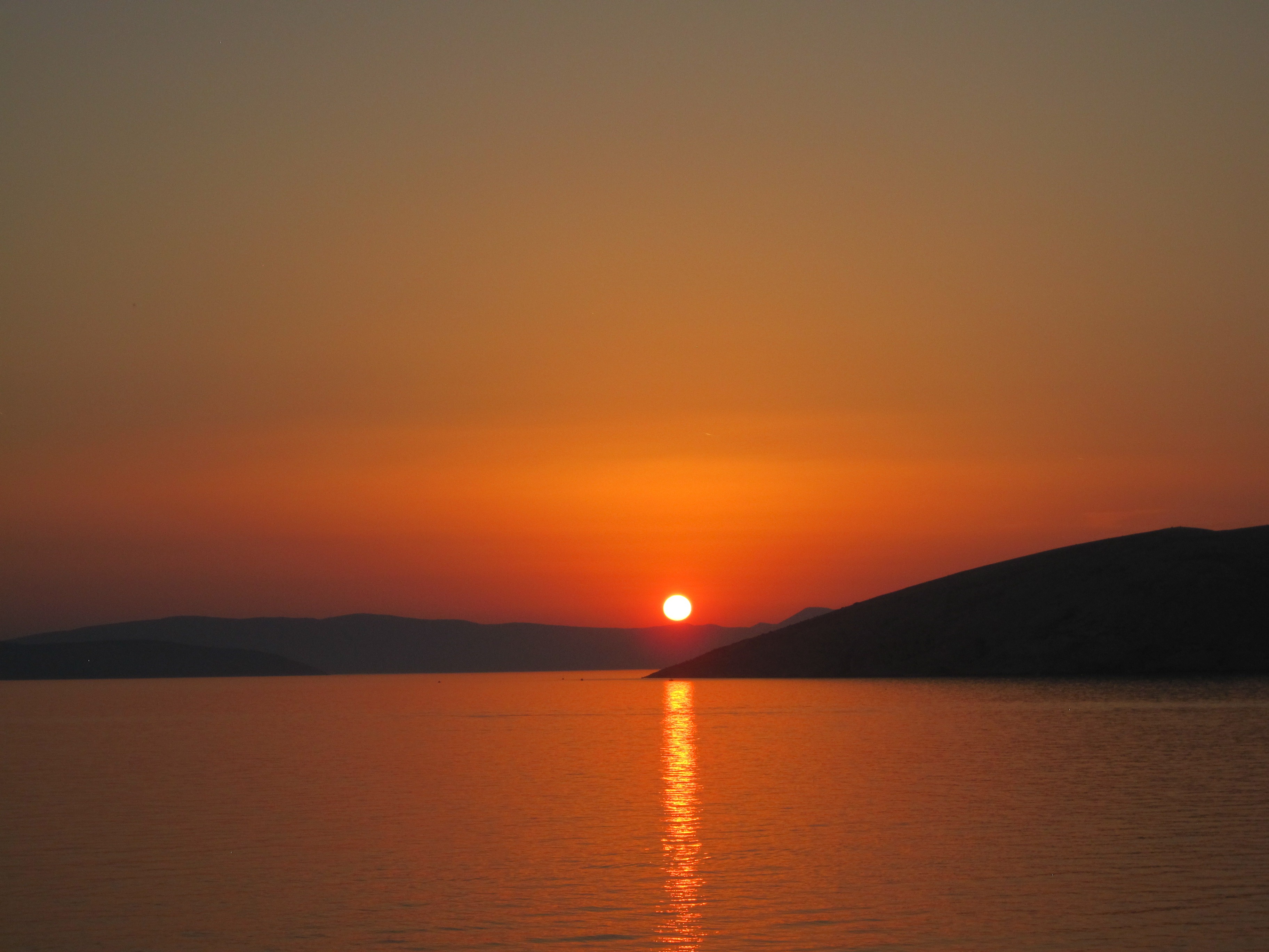 Clear evening sky at orange sunset free image download