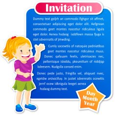 Teenage girl with invitation notice free image download