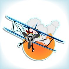 Children in the biplane free image download