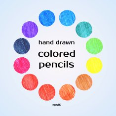 Set of colored crayon spots free image download