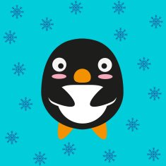 Cute kawaii penguin Flat design free image download