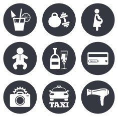 Hotel apartment service icons Fitness gym free image download