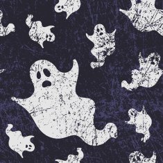 Vector seamless halloween pattern with ghosts Grunge style free image ...