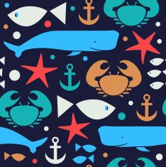 Decorative seamless marine pattern N2 free image download
