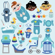 Cute items for baby boyl Baby shower icons free image download