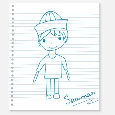 Boy on a notebook sheet free image download