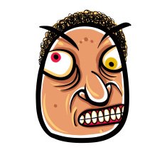 Wierd cartoon face absolute crazy numskull portrait vector free image ...