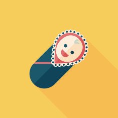 Baby flat icon with long shadow N46 free image download