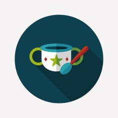 Baby food bowl flat icon with long shadow eps10 N73 free image download