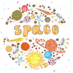 Hand drawn space N3 free image download