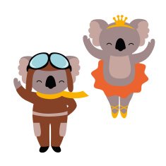 Koala pilot and ballerina free image download
