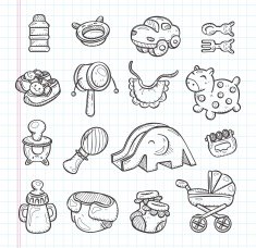 Hand draw baby element N3 free image download