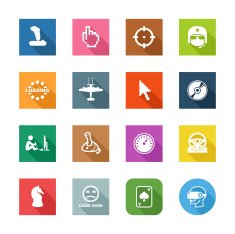 Flat Icons - Computer Gaming free image download