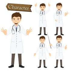 Doctor character set vector N10 free image download