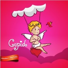 Cupid (god of Love) swing on the cloud Valentine's day free image download