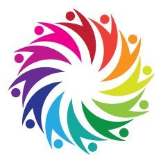 Social friendship circle in hug partnership logo icon free image download