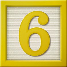 3d yellow number block 6 free image download