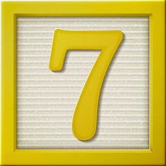 3d yellow number block 7 free image download
