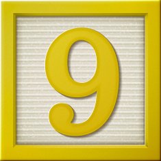 3d yellow number block 9 free image download