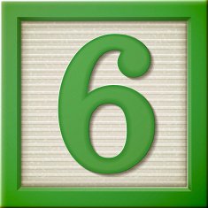 3d green number block 6 free image download