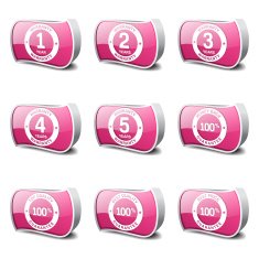 Warranty Guarantee Seal Pink Vector Button Icon Design Set N3 free ...