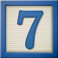 3d blue number block 7 free image download