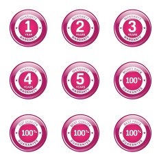 Warranty Guarantee Seal Pink Vector Button Icon Design Set N9 free ...