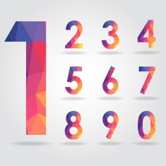 Polygon number set free image download
