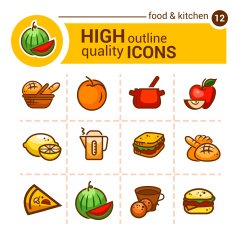 Color food icons free image download