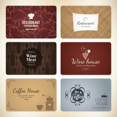 Set of 6 detailed business cards free image download