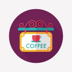 Coffee shop signs flat icon with long shadow eps10 N13 free image download