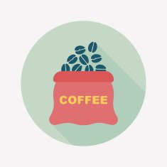 Coffee bean flat icon with long shadow eps10 N48 free image download