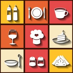 Set of 9 flat icons kitchen utensils free image download