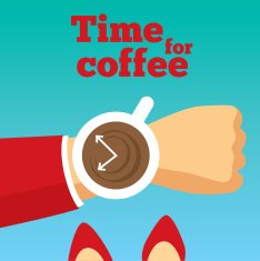 Time for coffee vector illustration free image download