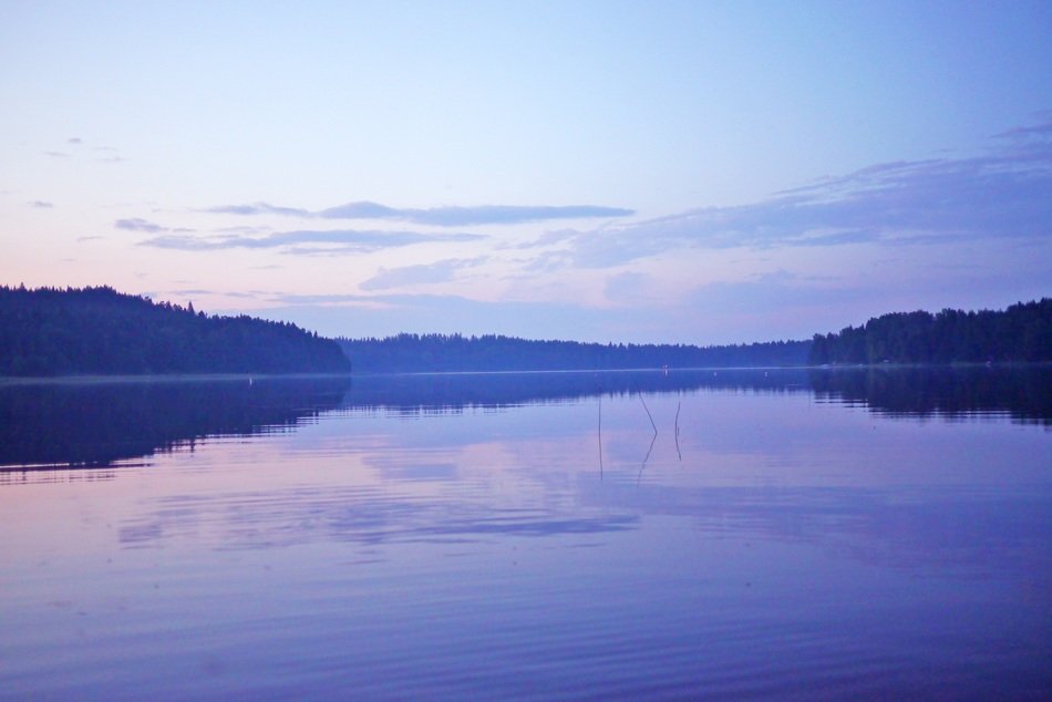 Blue twilight over the lake free image download