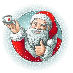Santa with cup of coffee free image download