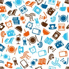 Hotel and accommodation seamless pattern free image download