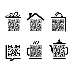 QR-Code Set of pictograms for website free image download